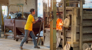 All of our sheet glass is hand mixed and hand rolled. The same ...